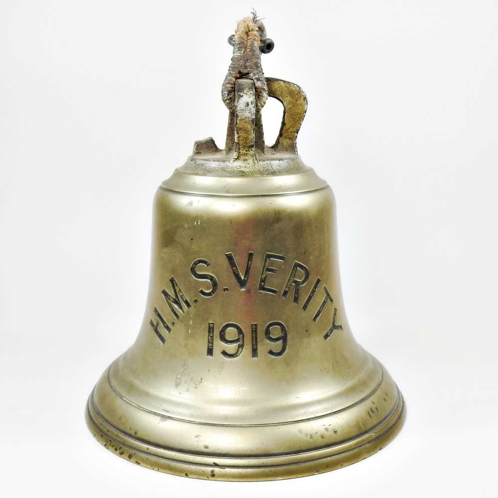 Lot 19 - A bronze ship's bell, inscribed H.M.S. Verity,