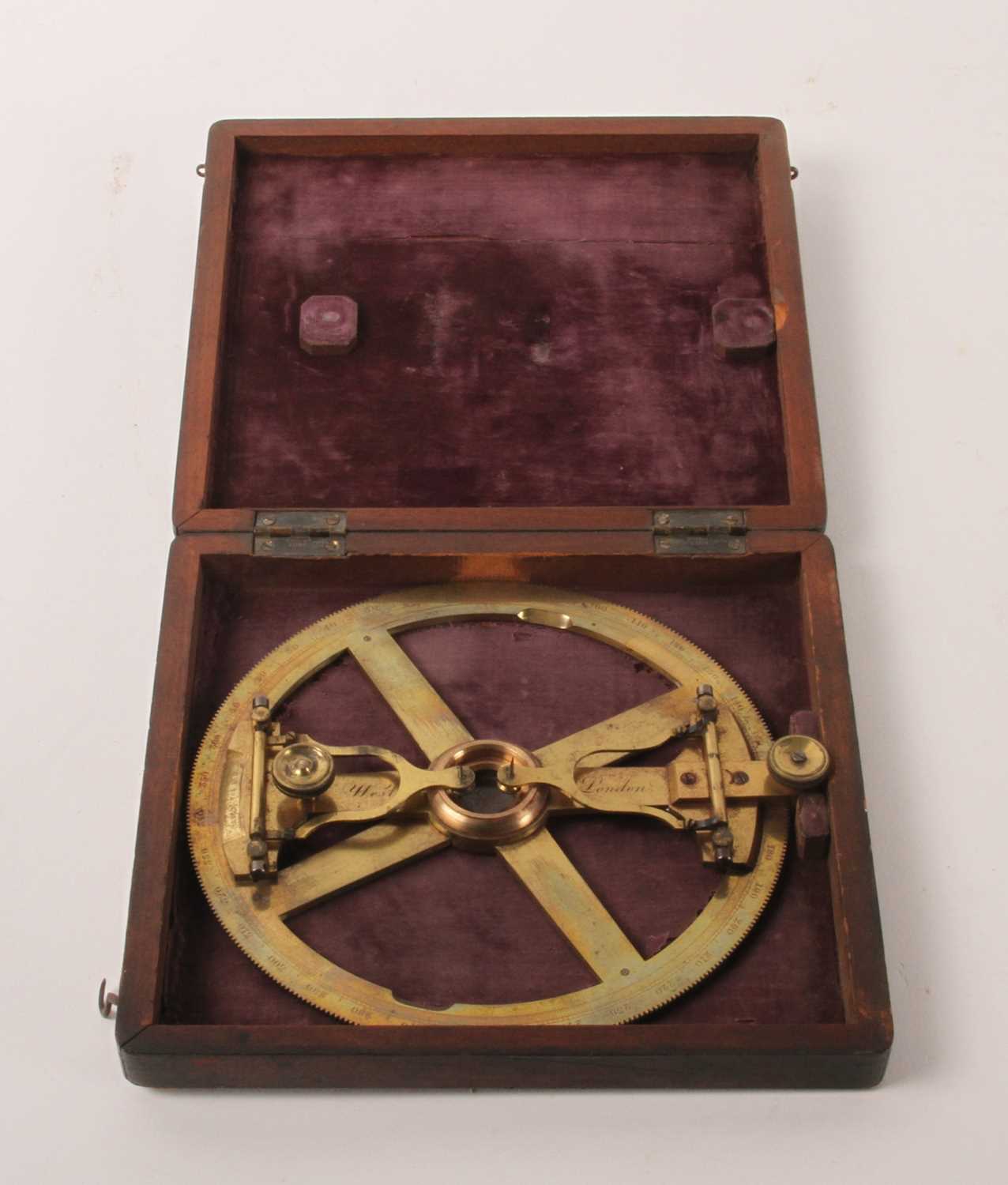 Lot 307 - A brass circular protractor, late 19th/early